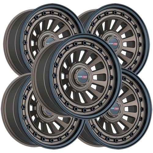 (Set of 5) Vortek VRD-702 20x9.5 6x135/6x5.5" +0mm Bronze Wheels Rims ...