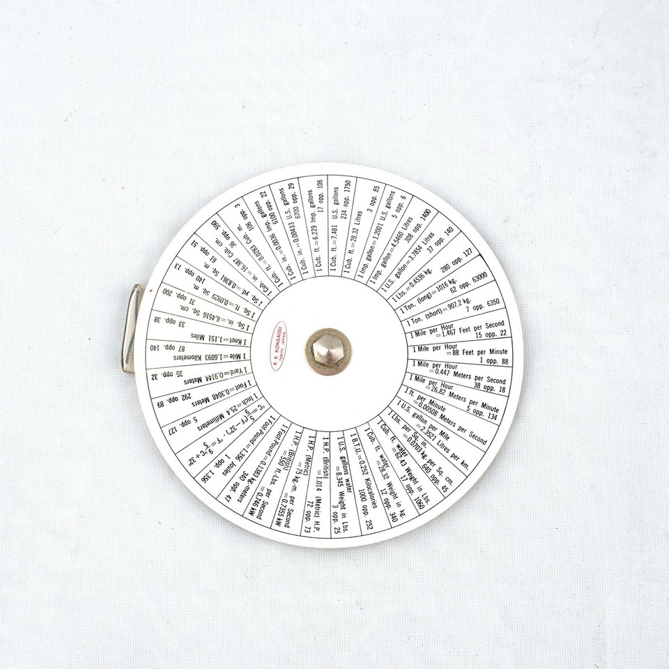 Vintage Fullerton No.1450 Circular Slide Rule Calculator Japan w/ Case ...