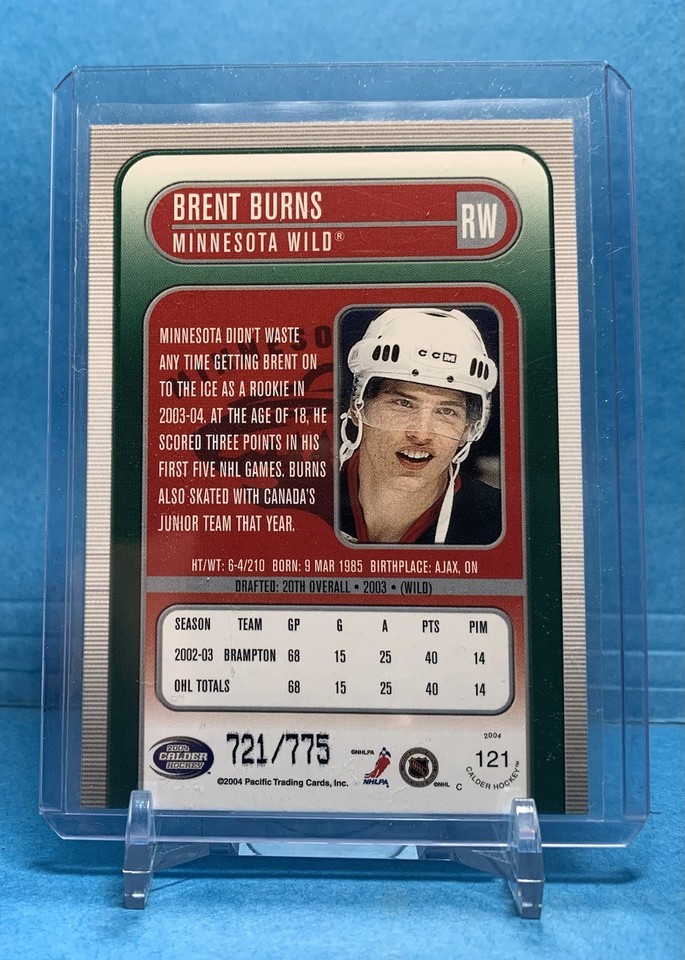 2003-04 Pacific Calder #121 Brent Burns RC #’d 721/775 | eBay