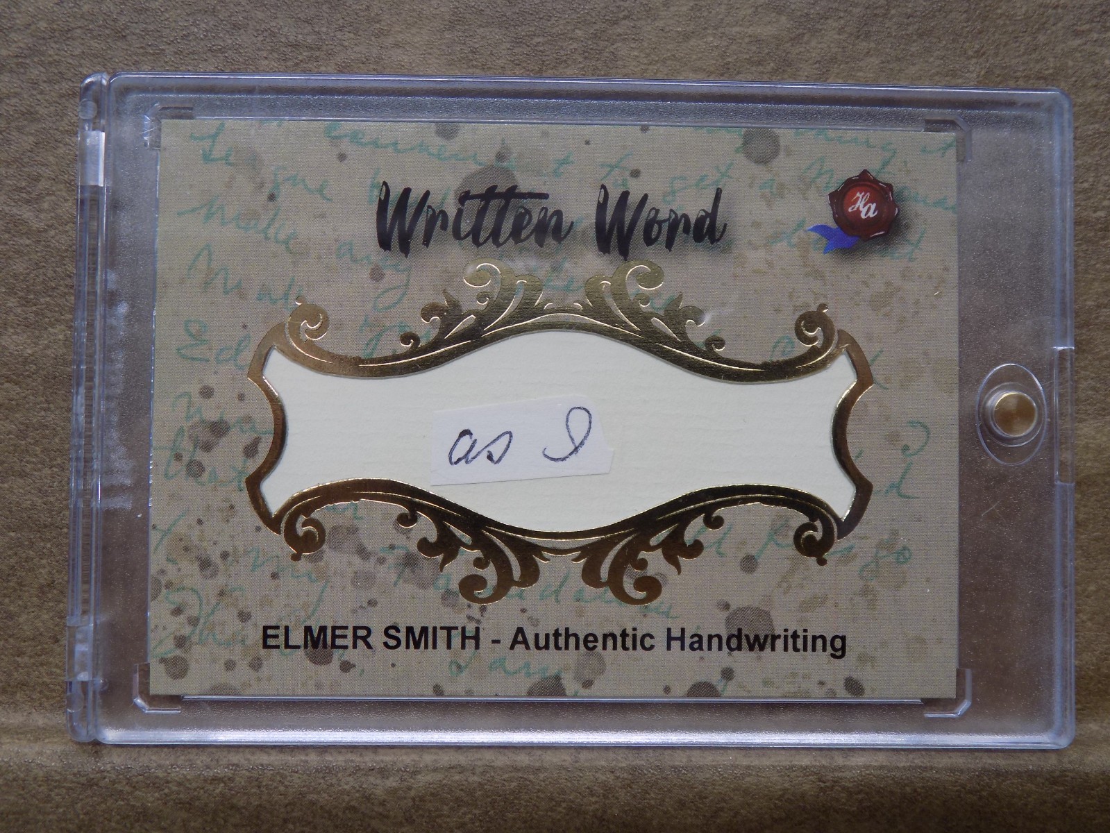 2020 Historic Autographs Written Word Elmer Smith Authentic Handwriting ...