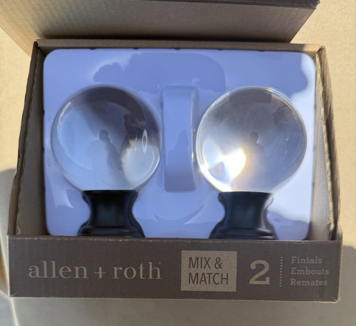 Allen + Roth Curtain Rod Ends (Clear) box of 4 | eBay