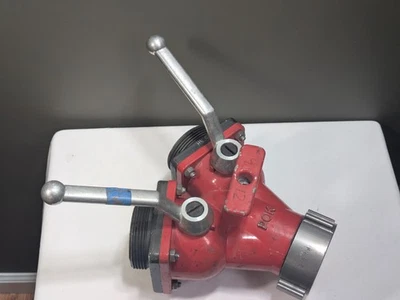 POK 3 way siamese fire hose hydrant valve wye FDNY vintage