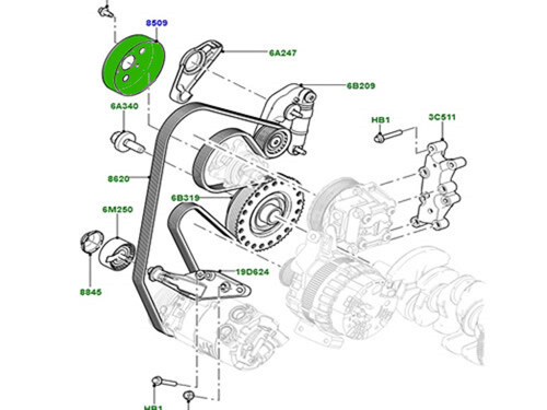 GENUINE LAND ROVER WATER PUMP PULLEY LR2 EVOQUE DISCOVERY SPORT 2.0L ...
