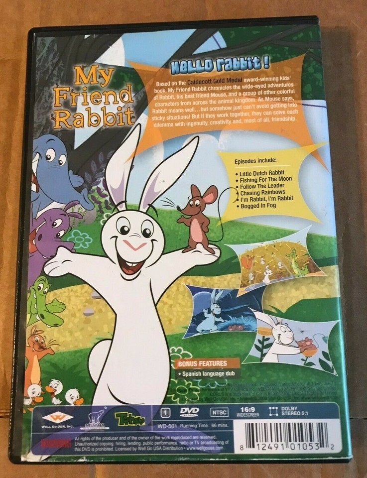 MY FRIEND RABBIT ~ "HELLO RABBIT" ~ DVD, 2007 ~ 6 FULL EPISODES ~ 1 ...
