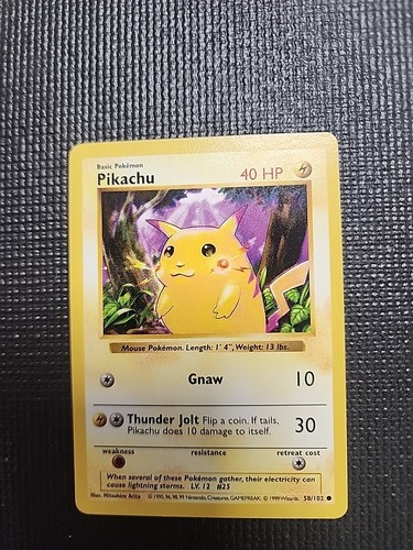 Pikachu (Red Cheeks) 058/102 Base Set (Shadowless) Regular MINT | eBay