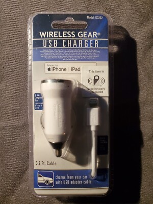 Wireless Gear Usb Charger Apple Iphone Car Charger 3.2 Ft White | eBay