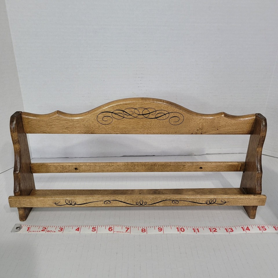 Vintage 1970’s MCM Hanging Wooden Spice Rack 1 Shelf Wood 15” | eBay