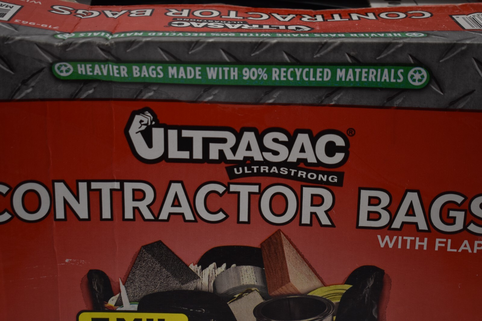 42 Gal. Contractor Garbage Bag with Tie Flaps Trash Can Liners Black 50 ...