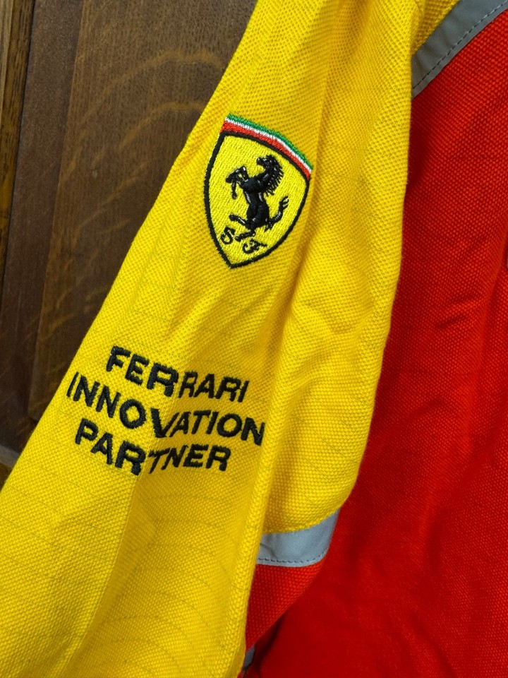Brand New Shell Oil/Ferrari Mens Long Sleeve Polo Shirt Motor Racing/F1 ...