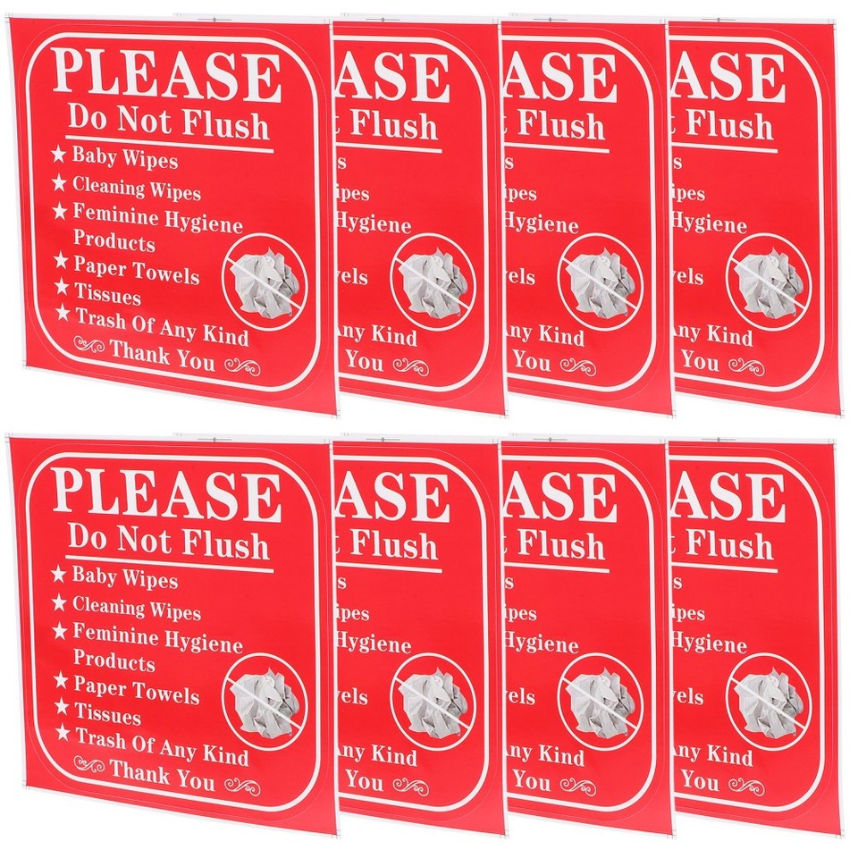 24 Pcs Pvc Information Sign Toilet Stickers Signs Bathroom Wall Do Not ...