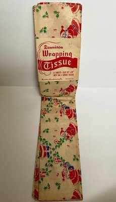 Vintage 1950s Dennison tissue paper NOS Christmas Santa Claus figure ...
