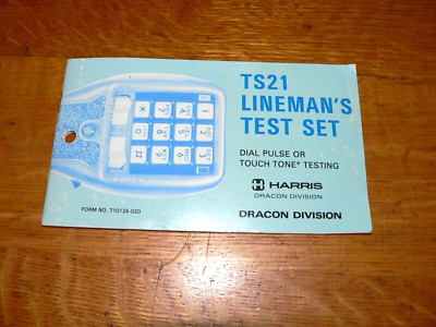 Harris/Dracon TS21 Lineman's Test Set Original Instruction Manual | eBay