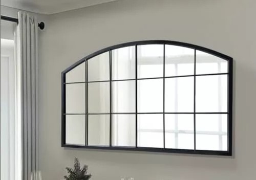 Grid Wall Mirror,Wide Window Pane Mirror,Farmhouse Arched 43.3“X27.6 ...