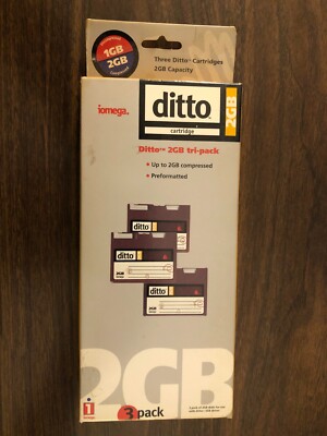 NOS Iomega Ditto 2GB Cartridge Tri Pack (3-Pack) Preformatted BRAND NEW ...