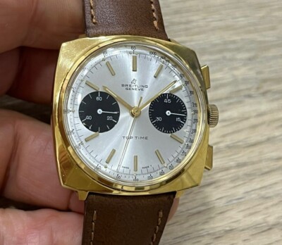 BREITLING TOP TIME PANDA CHRONOGRAPH Ref. 2008 GOLD PLATED AMAZING ...