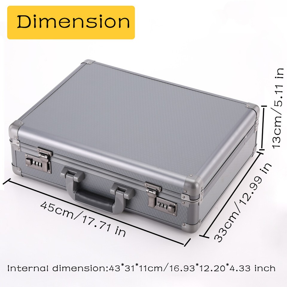 17 inch Aluminum Portable Laptop Flight Case Men Travel Business Box ...