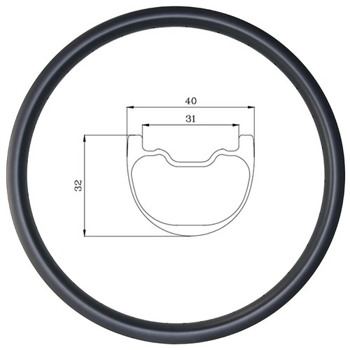 29er MTB AM ENDURO DH Bicycle 40*32mm Carbon Rim 28H 32H 36H Tubeless ...