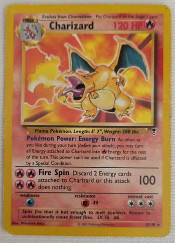 Pokemon Charizard 3/110 Legendary Collection Non-Holo Rare Card 2002 ...