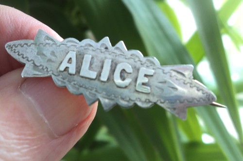 Vintage Edwardian Sterling Silver Name Brooch - Birmingham 1909 - ALICE ...