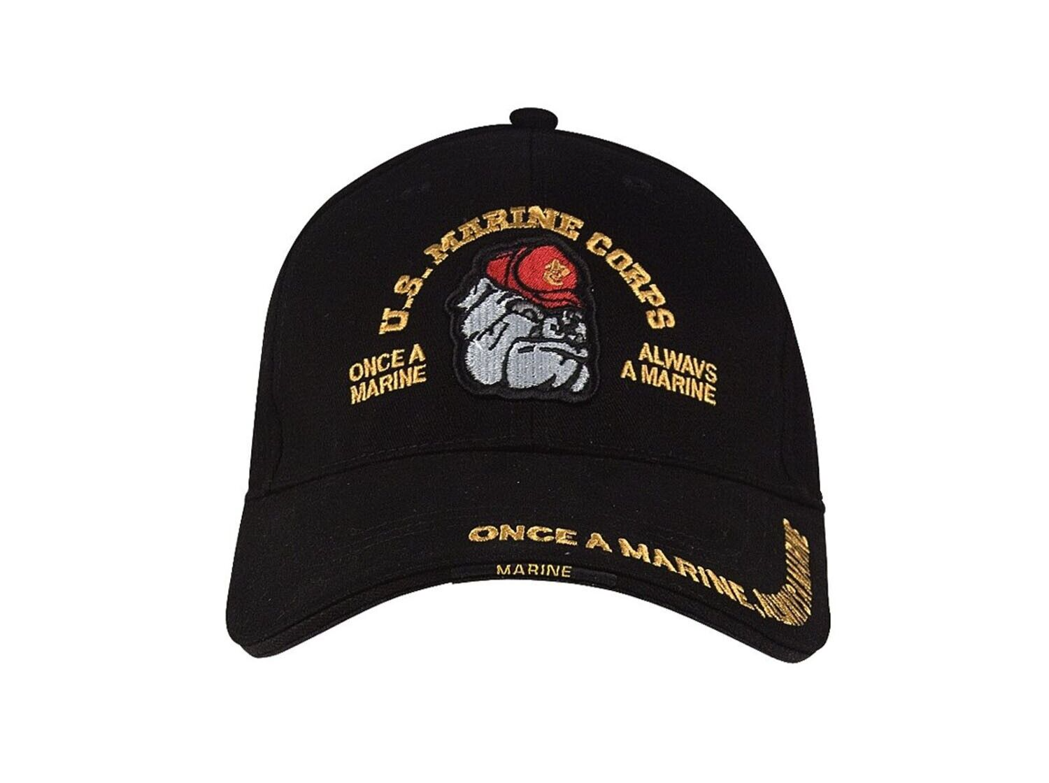 Marines Bulldog ONCE A MARINE, ALWAYS A MARINE Baseball Cap Mens Black ...