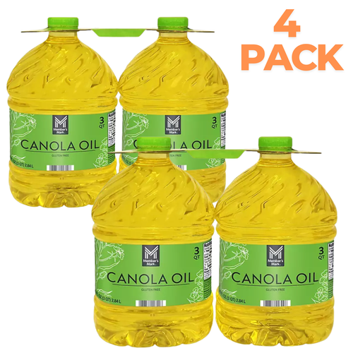 Member's Mark Canola Oil, Salad, Pure Clear Frying oil (Four 3 quart ...