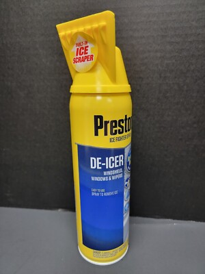 Prestone Windshield De-Icer 17 oz Spray w/ Built In Scraper Large Size ...