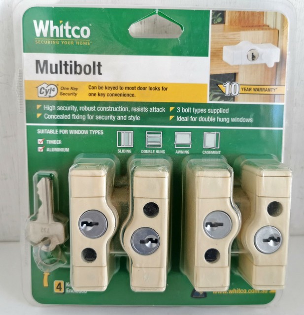 Whitco Cyl4 Multi Bolt Window Lock 4pcs Versatile Face/side Fix for ...