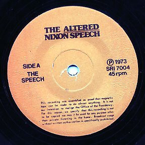 Richard Nixon - The Altered Nixon Speech 1973 7", Ltd, Ora SRI (4) SRI ...