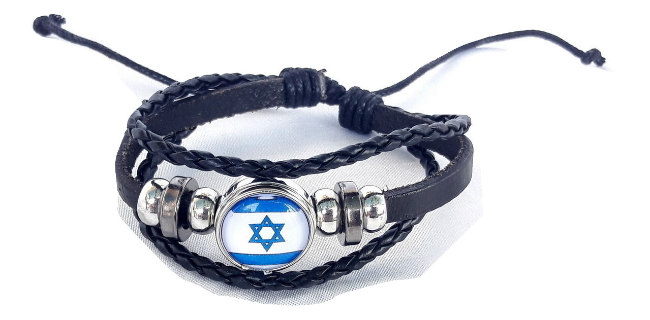 Bracelet Leather israel Flag Judaica Surfer Bracelet Wristband | eBay
