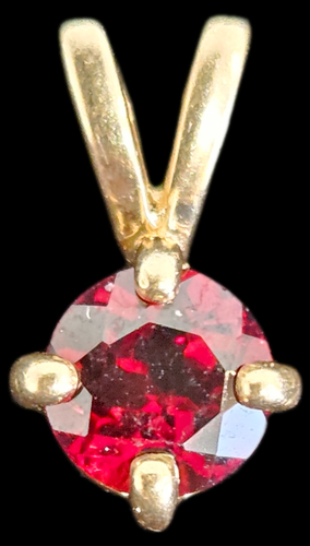 14kp .50CT. Garnet Solitaire Pendent | eBay