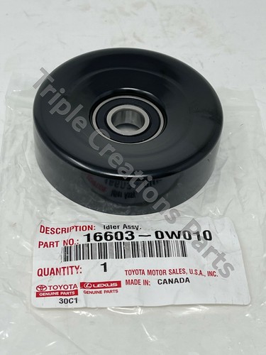 TOYOTA GENUINE OEM 16603-0W010 PULLEY BELT TENTIONER IDLER 166030W010 ...