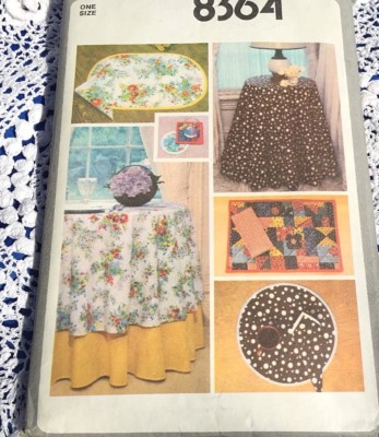 Simplicity 8364 TABLECLOTH, PLACEMATS, NAPKINS, Coasters Pattern UNCUT ...