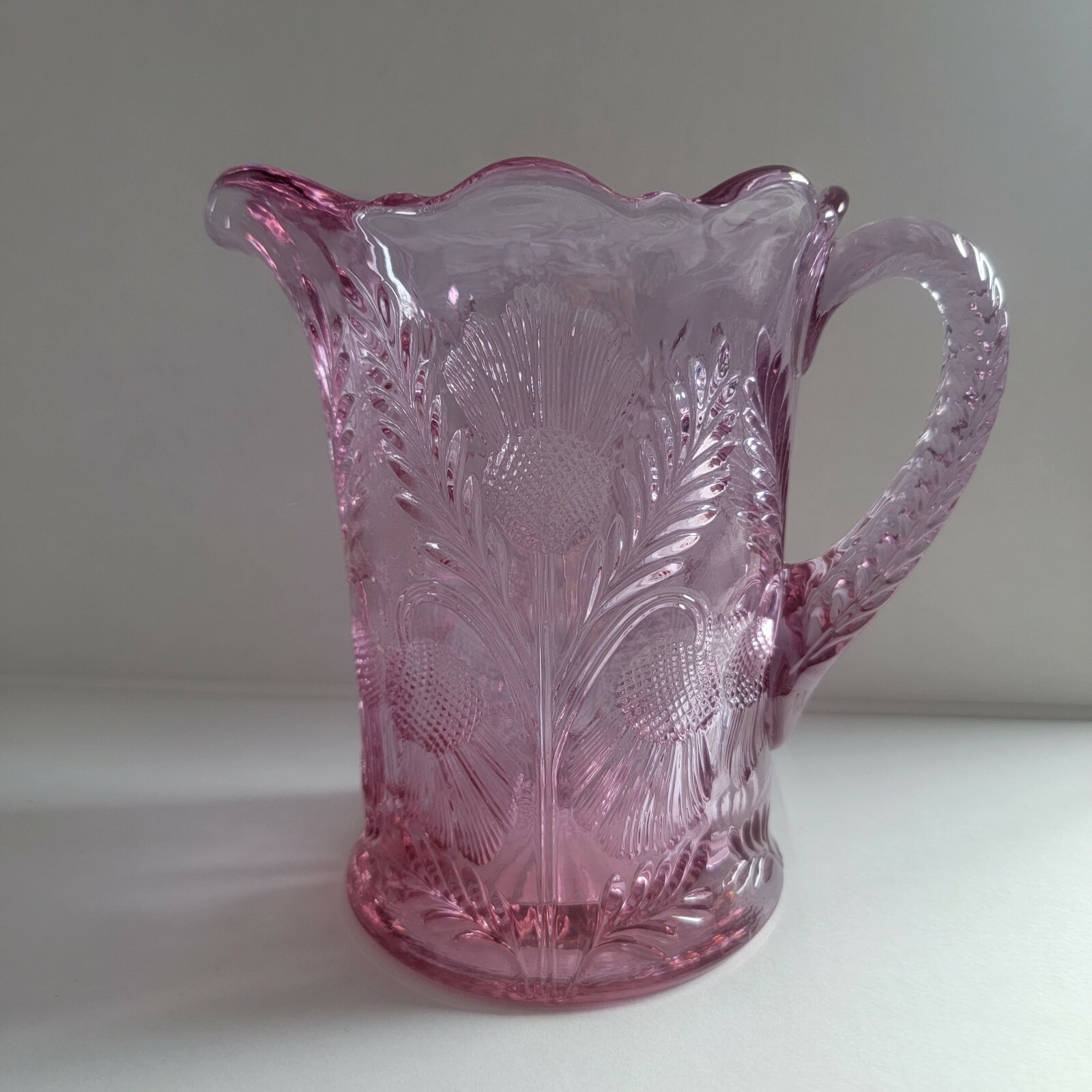 Thistle Pattern Glass Pitcher
