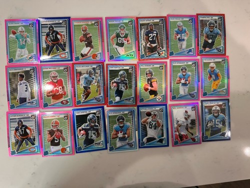2025 OPTIC PREVIEW RC PARALLEL LOT OF 77 - PINK - RED WAVE - BLUE SCOPE ...