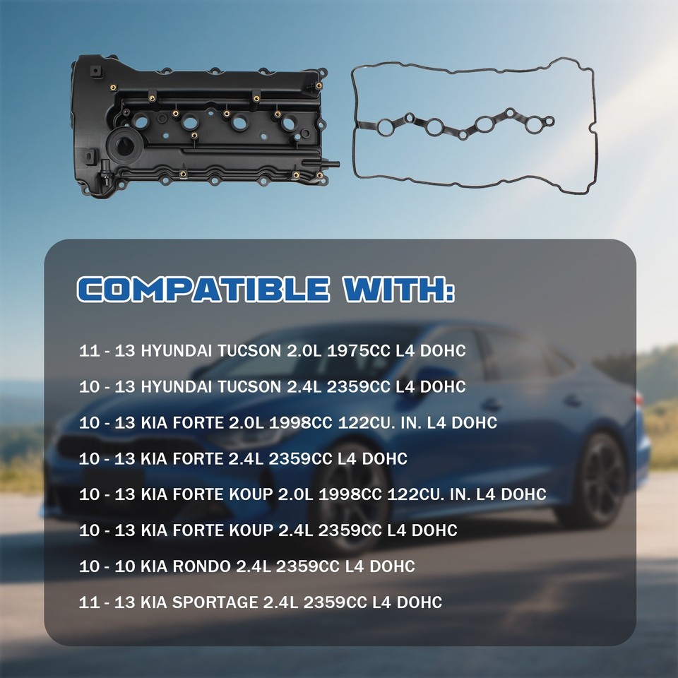 ⭐Valve Cover & Gasket⭐ for 10-16 Sonata Tucson Forte Optima Sportage ...