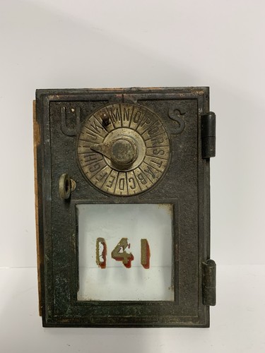 Antique US Post Office Box Bronze Door #141 Dial Lock Early 1900’s | eBay