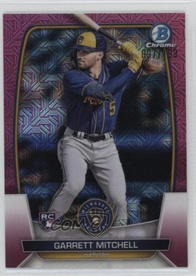 2023 Bowman Mega Box Chrome Pink Mojo Refractor Garrett Mitchell Rookie ...