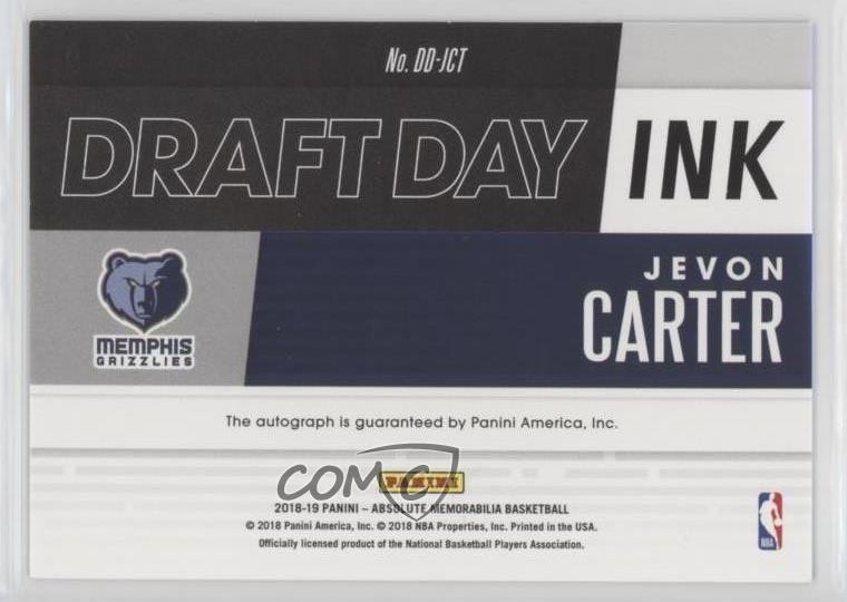 2018 Absolute Memorabilia Draft Day Ink Level 4 /5 Jevon Carter Rookie ...