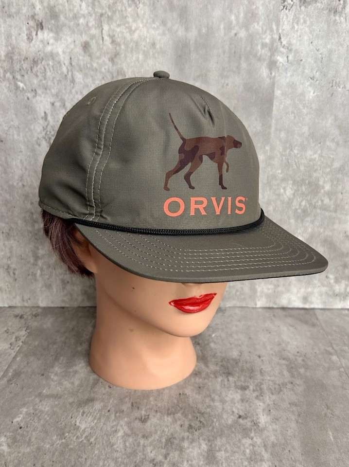 Orvis Men's Fishing Ball Cap Hat Olive Green Camo Pointer Adjustable ...