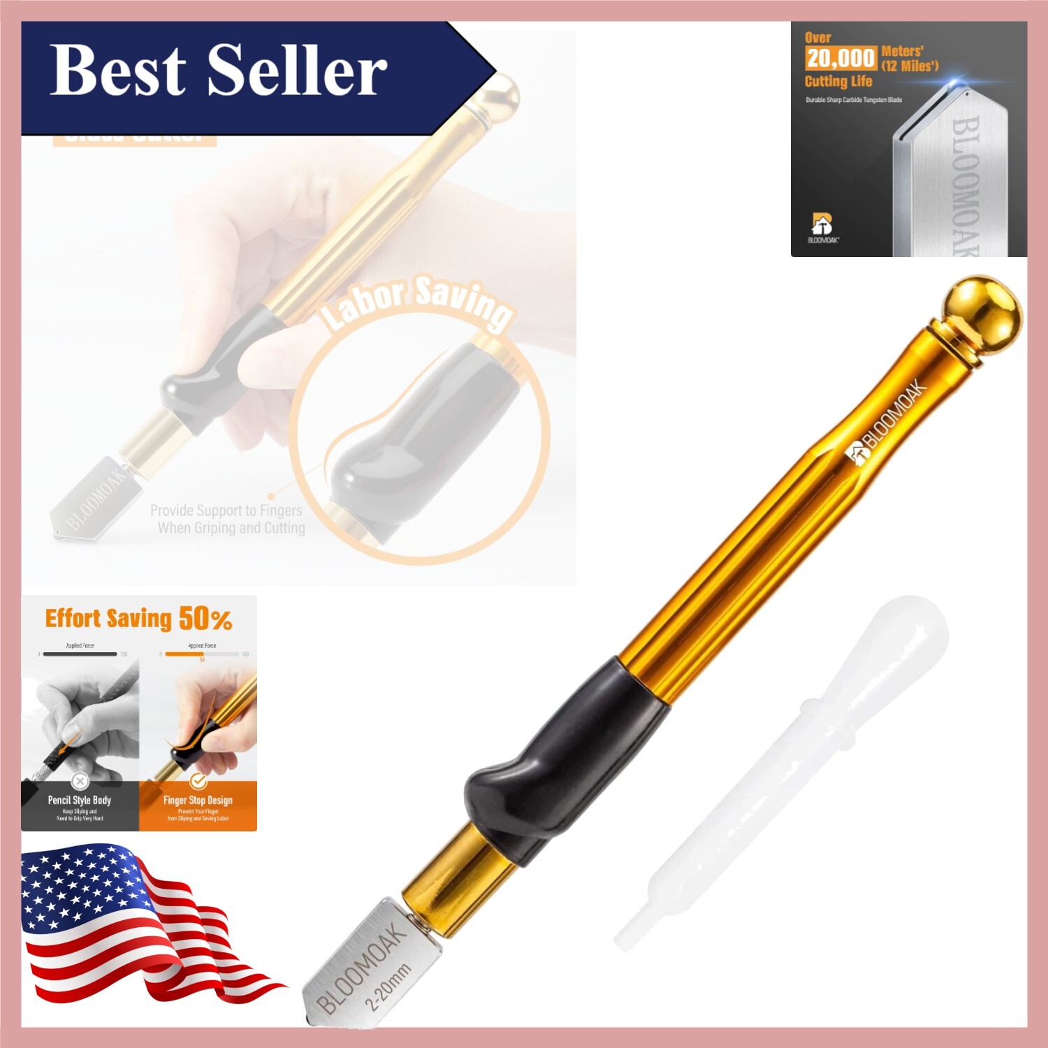 Precision Glass Cutter for Thick Glass and Tiles - Self-Oiling ...