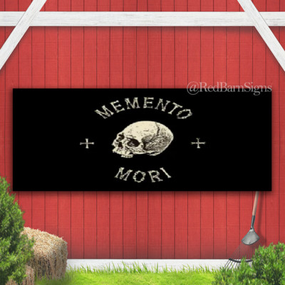 MOMENTO MORI PIRATE SKULL BLACK Banner Sign with Grommets | eBay