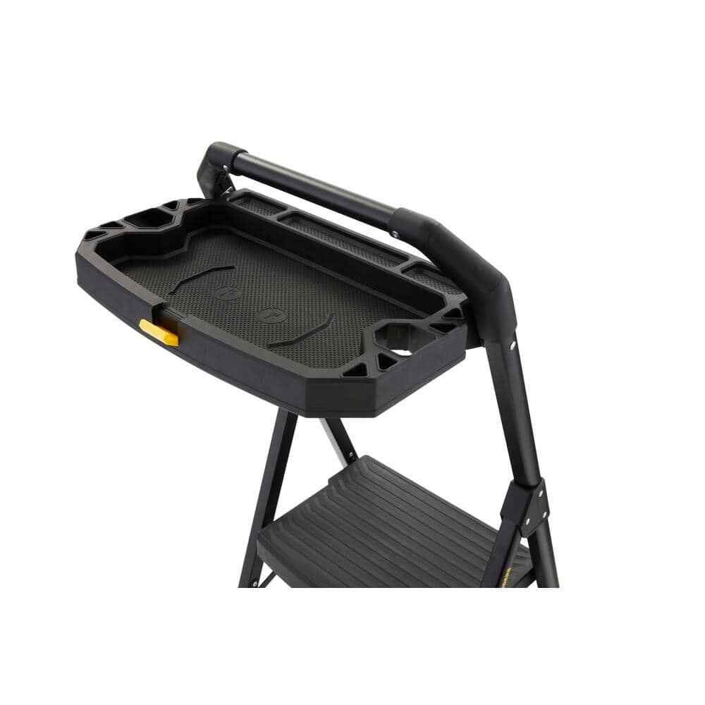 3-Step Pro-Grade Steel Step Stool Project Ladder, 300 lbs. Load ...