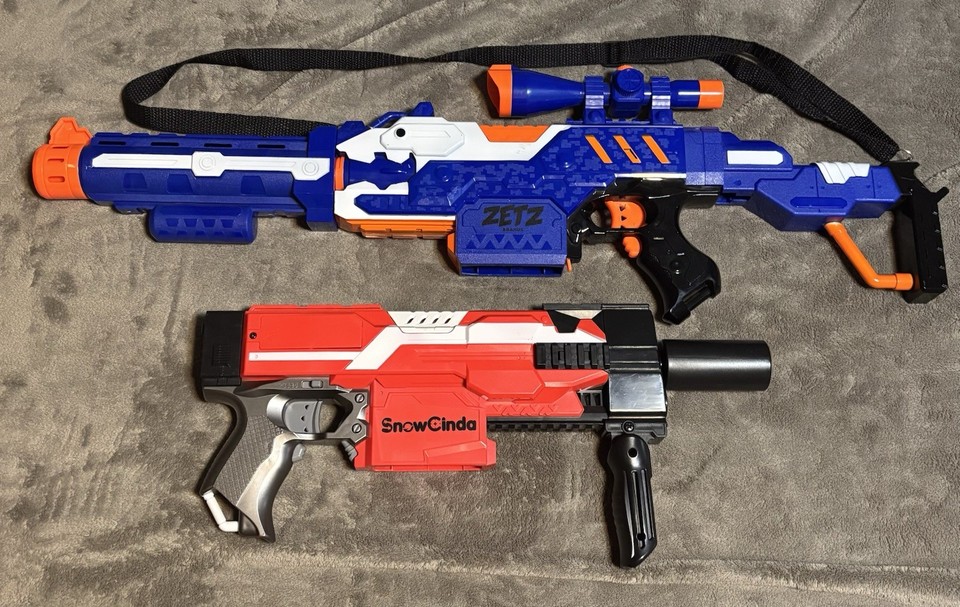Nerf Rifle, Guns, Clips, Darts, Dart Catcher, Big Lot! | eBay UK
