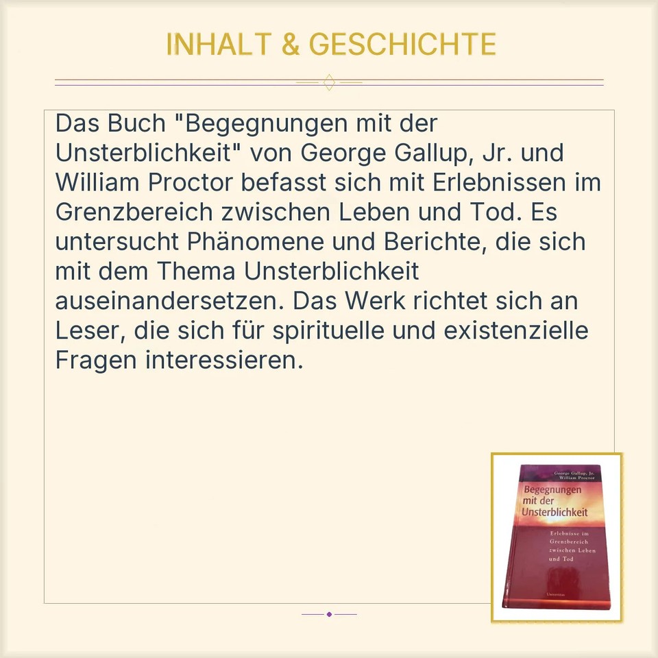 Incontri con l'immortalità - George Gallup, Jr. & William Proctor | eBay