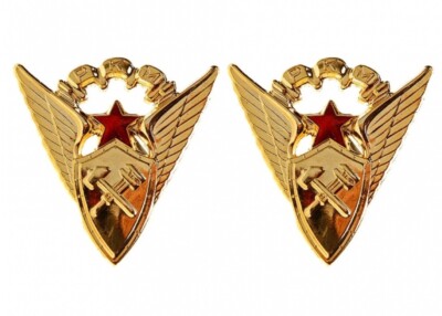 GAI RKM Militsiya Collar Insignia emblem Pair Emblem pins brass gold ...