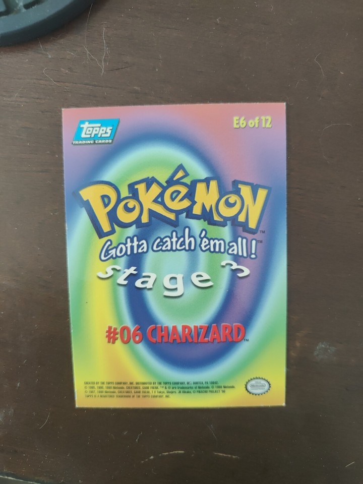 1999 Topps Pokémon #06 Charizard Stage 3 Holo E6 Of 12 | eBay