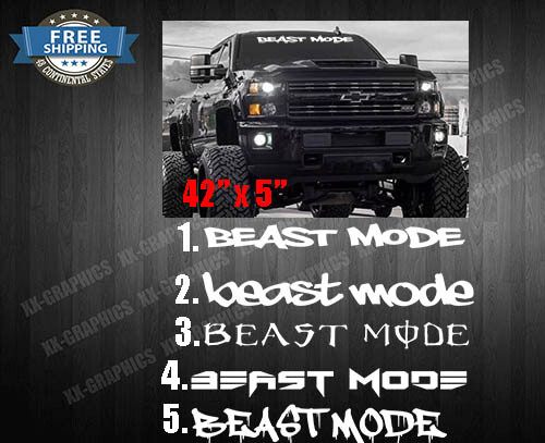 Beast Mode Vinyl 42" Decal Sticker Windshield Diesel Truck Car SUV JDM ...