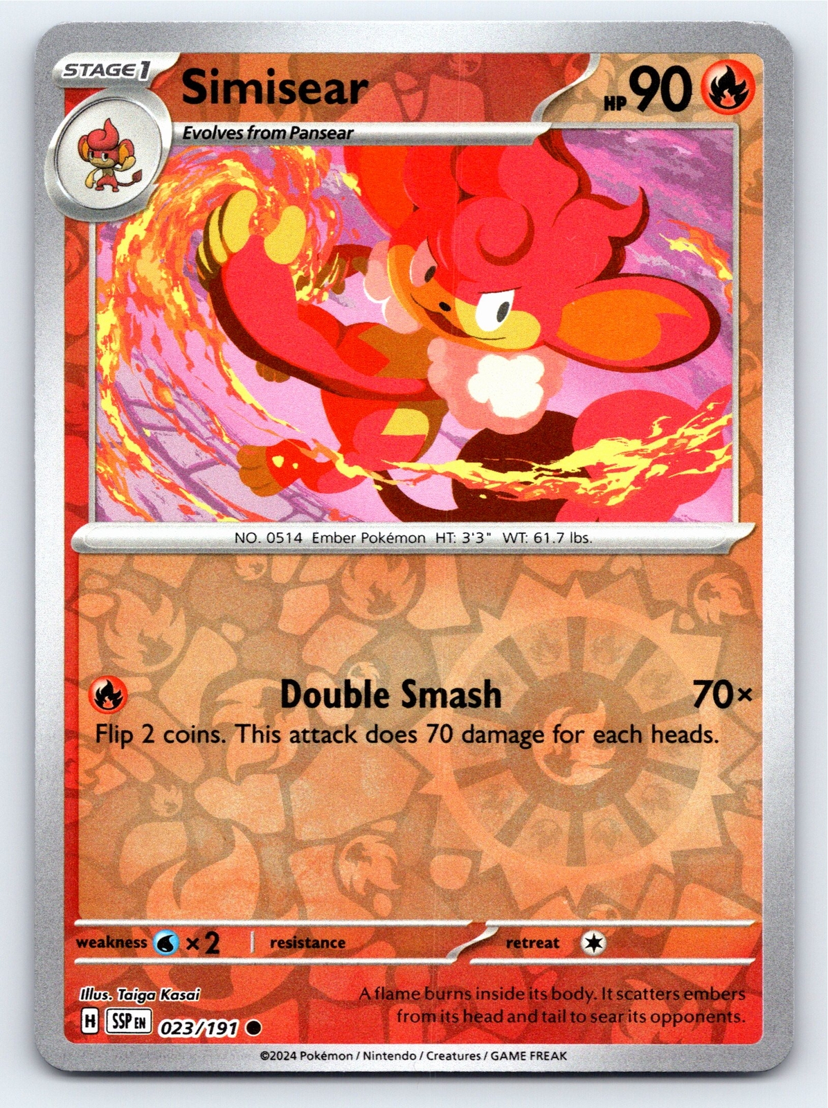 Simisear 023/191 Reverse Holo Surging Sparks Pokemon Card - NM | eBay