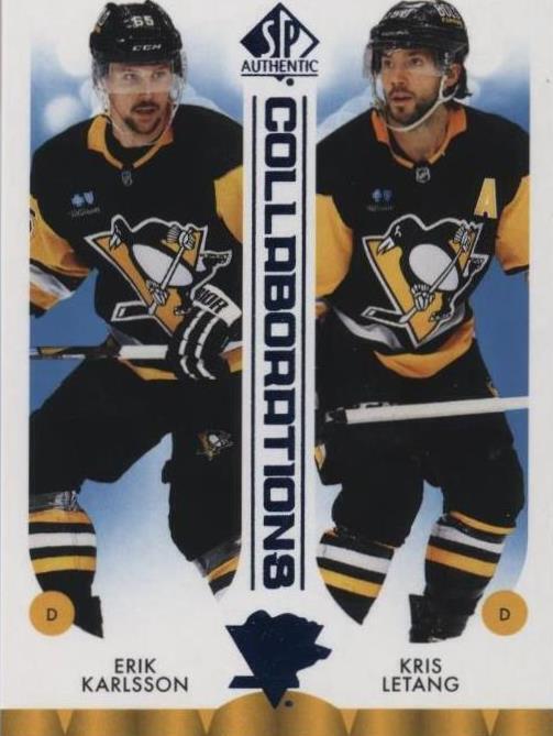 2023-24 Sp Authentic - Collaborations Erik Karlsson, Kris Letang #C-21 ...