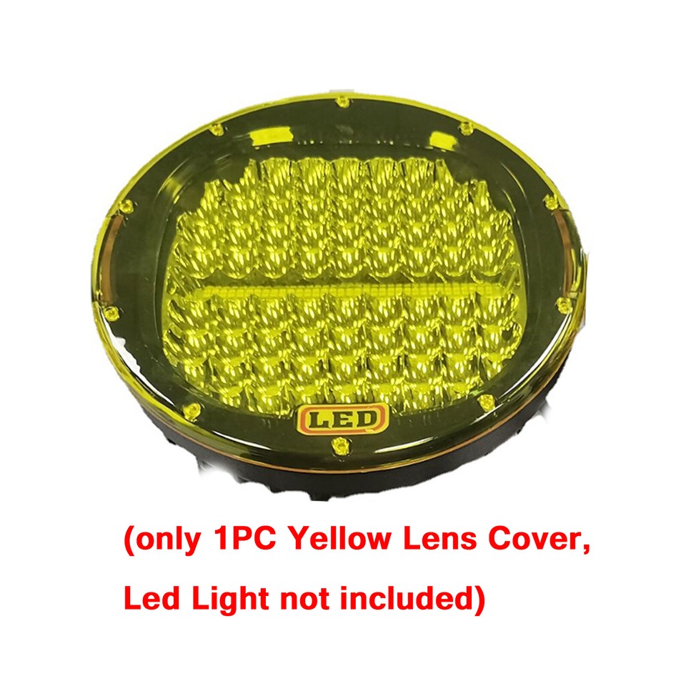 Amber/Yellow/Black Lens Cover for 7inch/9inch Round LED Driving Light ...